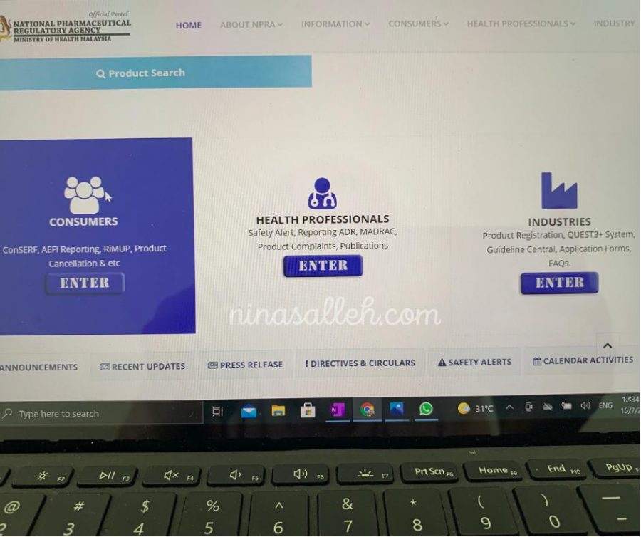 Semak produk lulus KKM secara Atas Talian | Nina Salleh