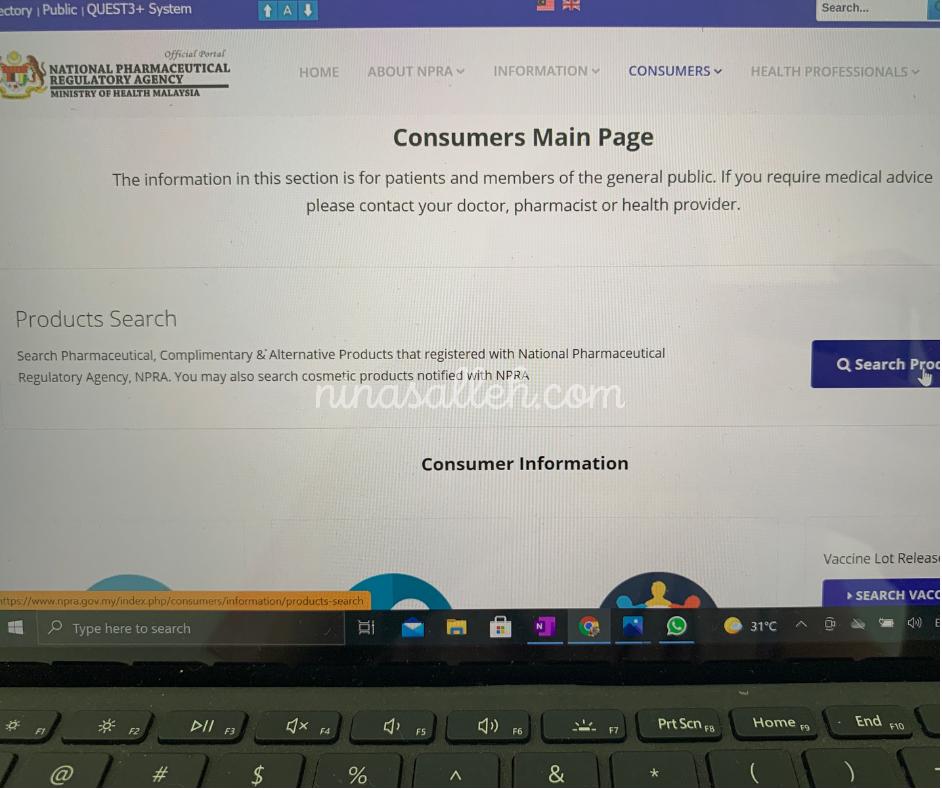 Semak produk lulus KKM secara Atas Talian | Nina Salleh