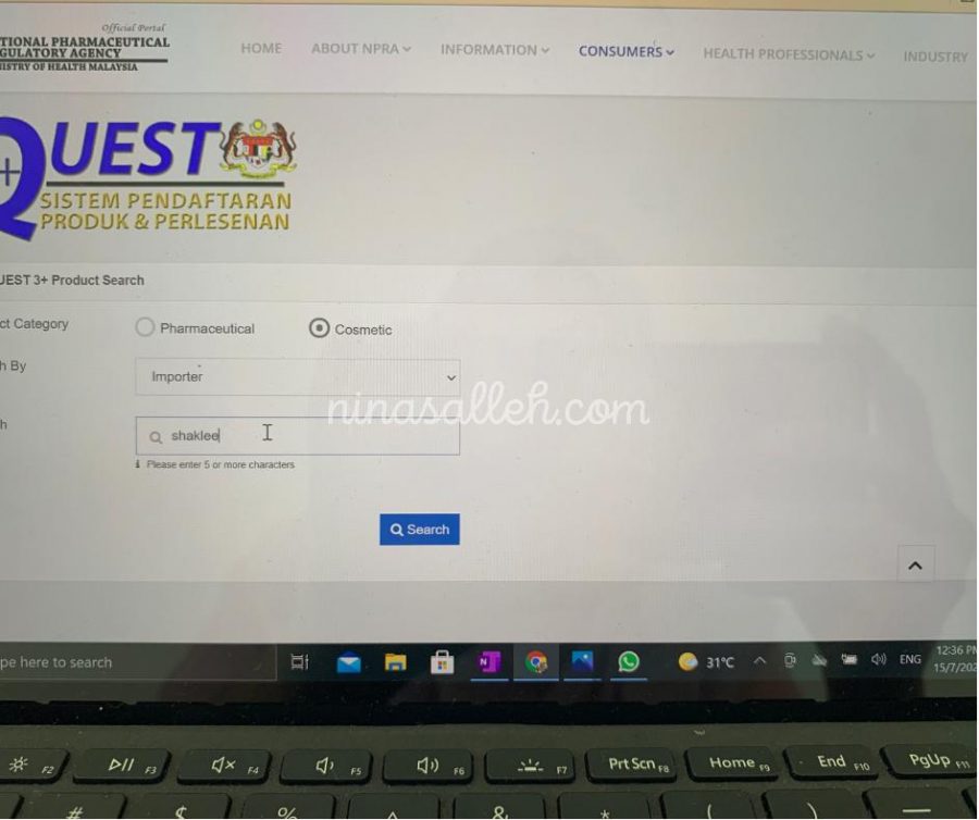 Semak produk lulus KKM secara Atas Talian | Nina Salleh